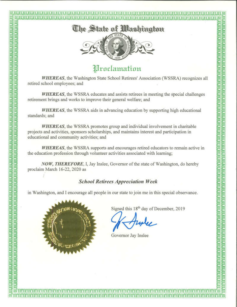 Washington State School Retirees' Appreciation Week - Unit 21 Skagit ...